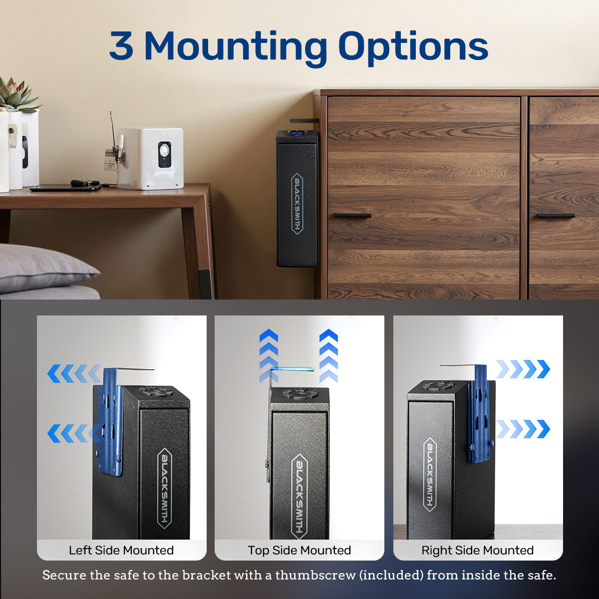 SF0203 Pro Pistol Safe, Slider Fingerprint APP - Blacksmith