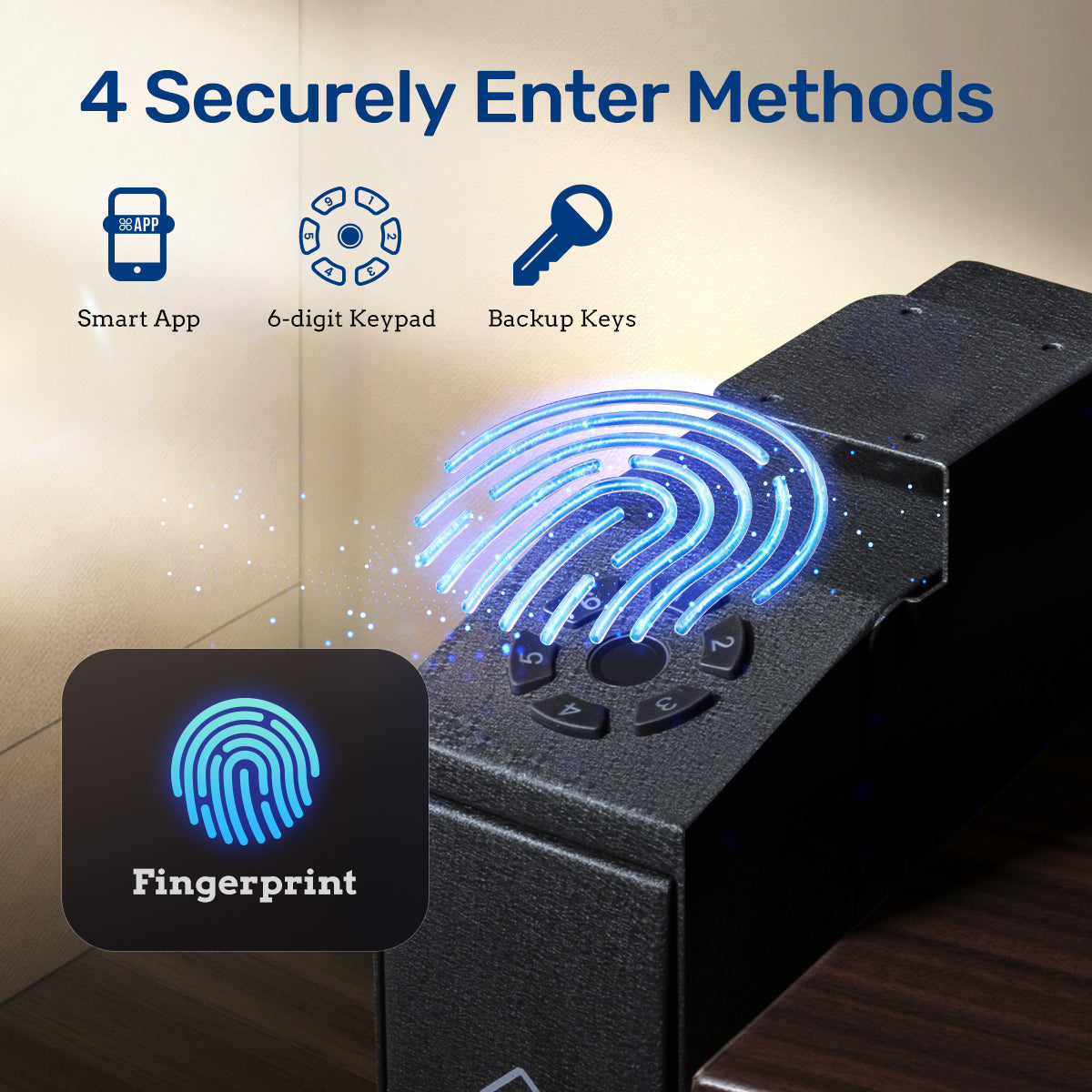 SF0203 Pro Pistol Safe, Slider Fingerprint APP - Blacksmith