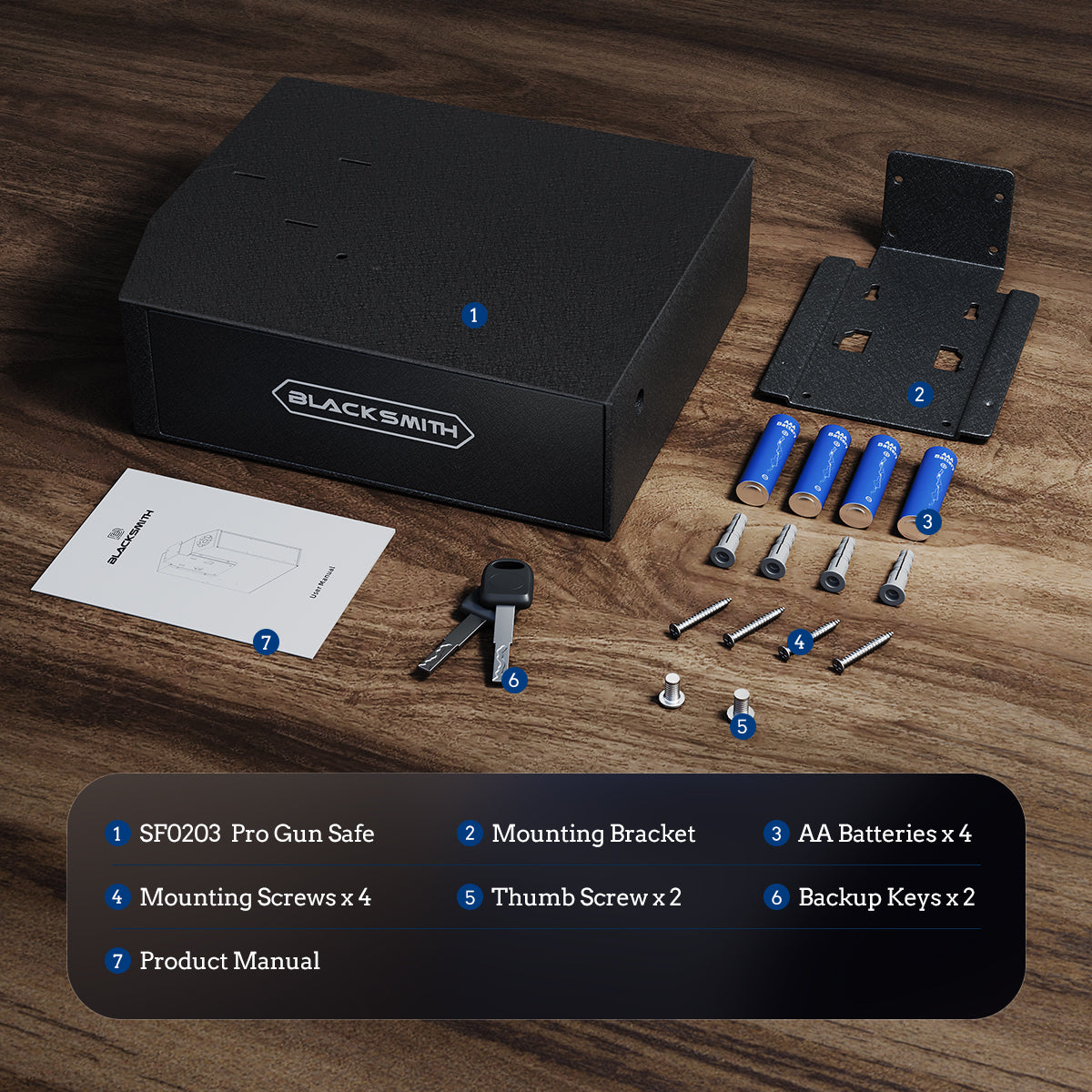 SF0203 Pro Pistol Safe, Slider Fingerprint APP - Blacksmith