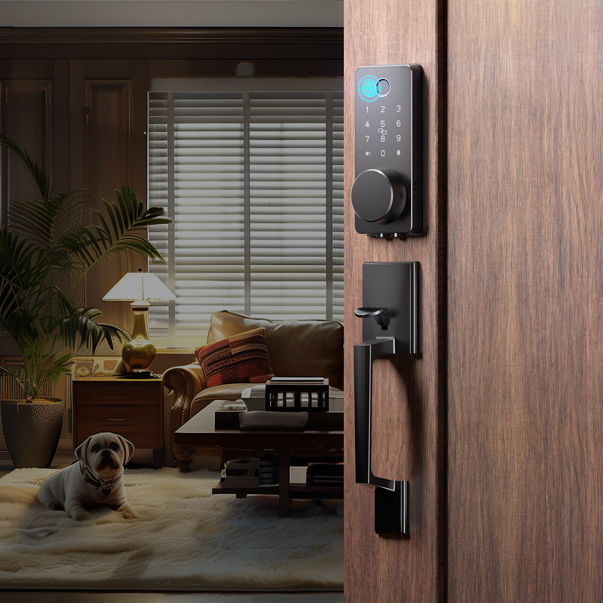 DL0102 Smart Door Lock, Fingerprint WiFi APP Deadbolt - Blacksmith