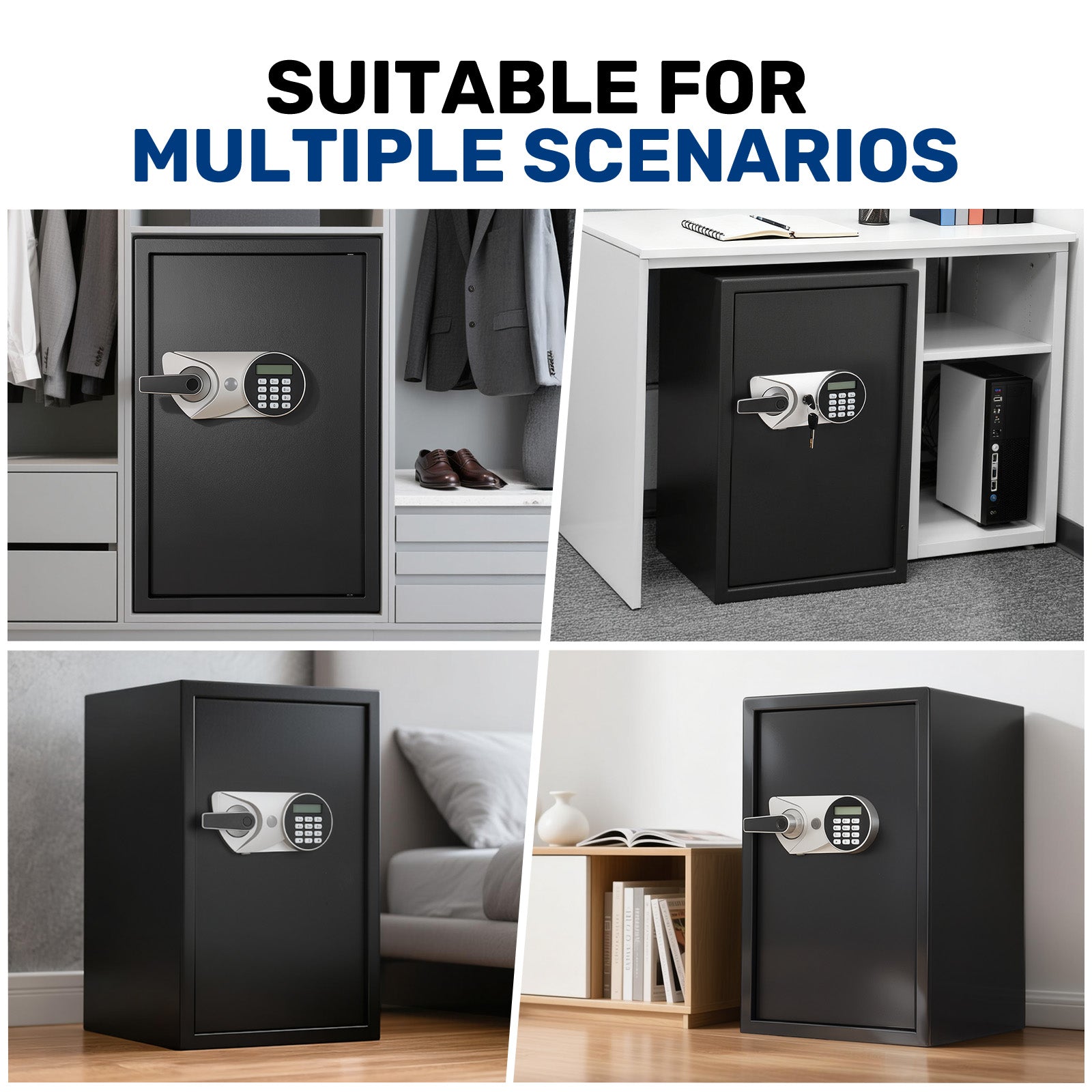 SF0606 Home Safe, 2.2 Cu Ft Fingerprint Lock Box - Blacksmith