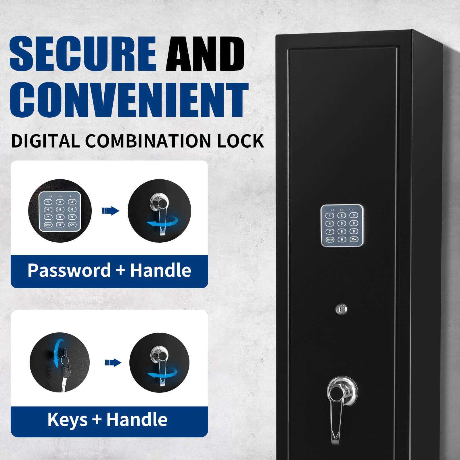 SE0103 Rifle Safe, 3 Long with Digital Lock - Blacksmith
