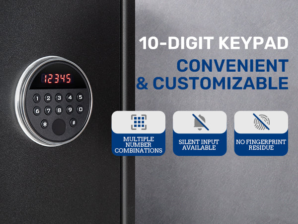 SE0105 Rifle Safe, 6 Long Gun Cabinet Keypad Separate Drawer – Blacksmith