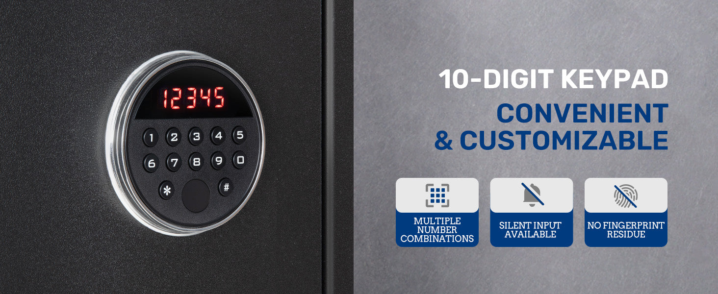 SE0105 Rifle Safe, 6 Long Gun Cabinet Keypad Separate Drawer – Blacksmith