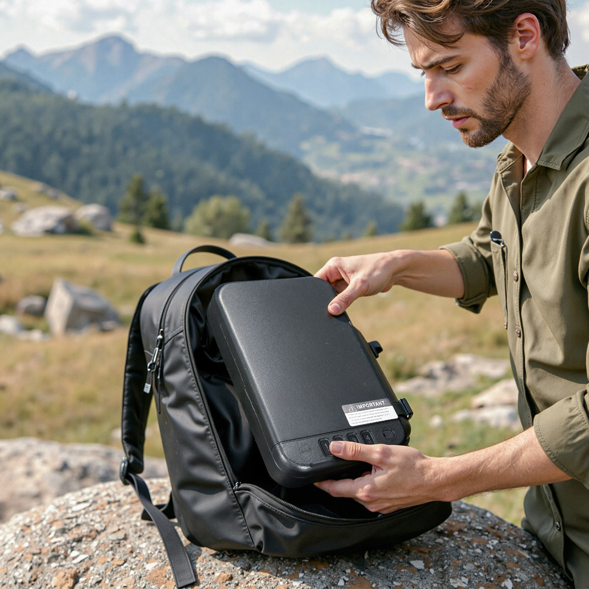 SE0301 Pistol Safe, Portable Box RFID Access - Blacksmith