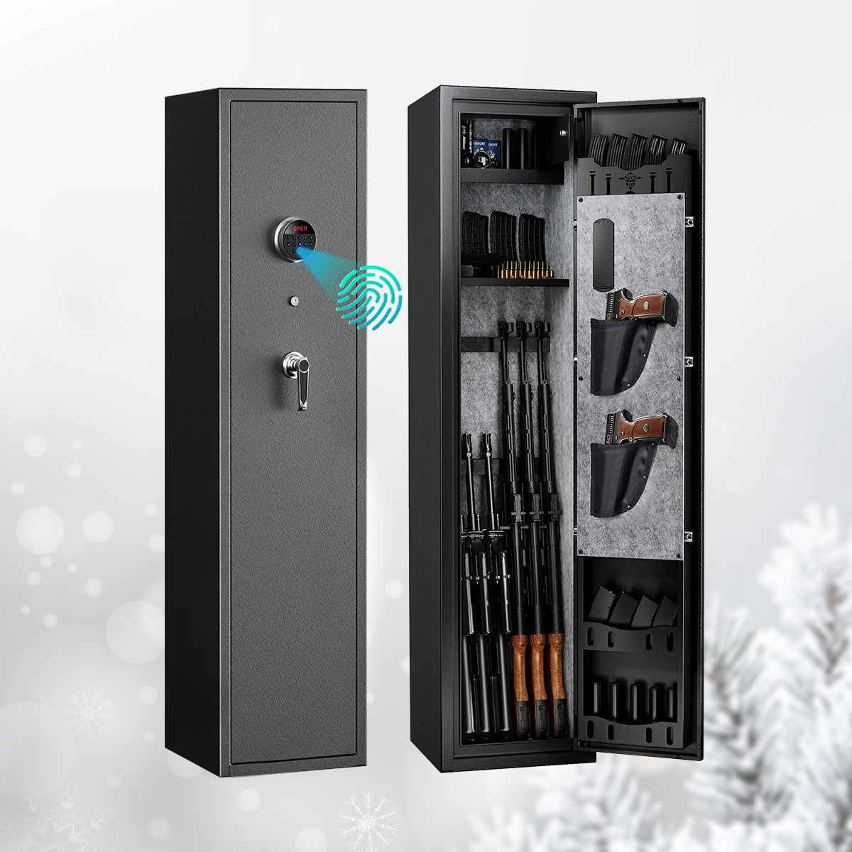 SF0106 Rifle Safe 6 Long Gun Fingerprints BlackSmith Blacksmith