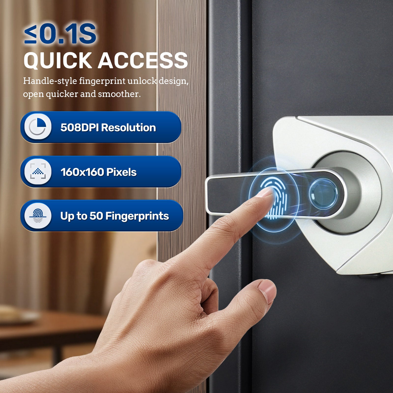 Home Safe, 1.5 Cu Ft Fingerprint Quick Access - Blacksmith