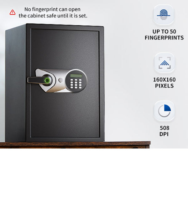 Home Safe, 2.0 Cu Ft Fingerprint Keypad Unlock - Blacksmith