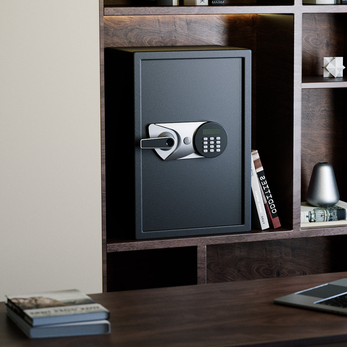 Home Safe, 2.0 Cu Ft Fingerprint Keypad Unlock - Blacksmith