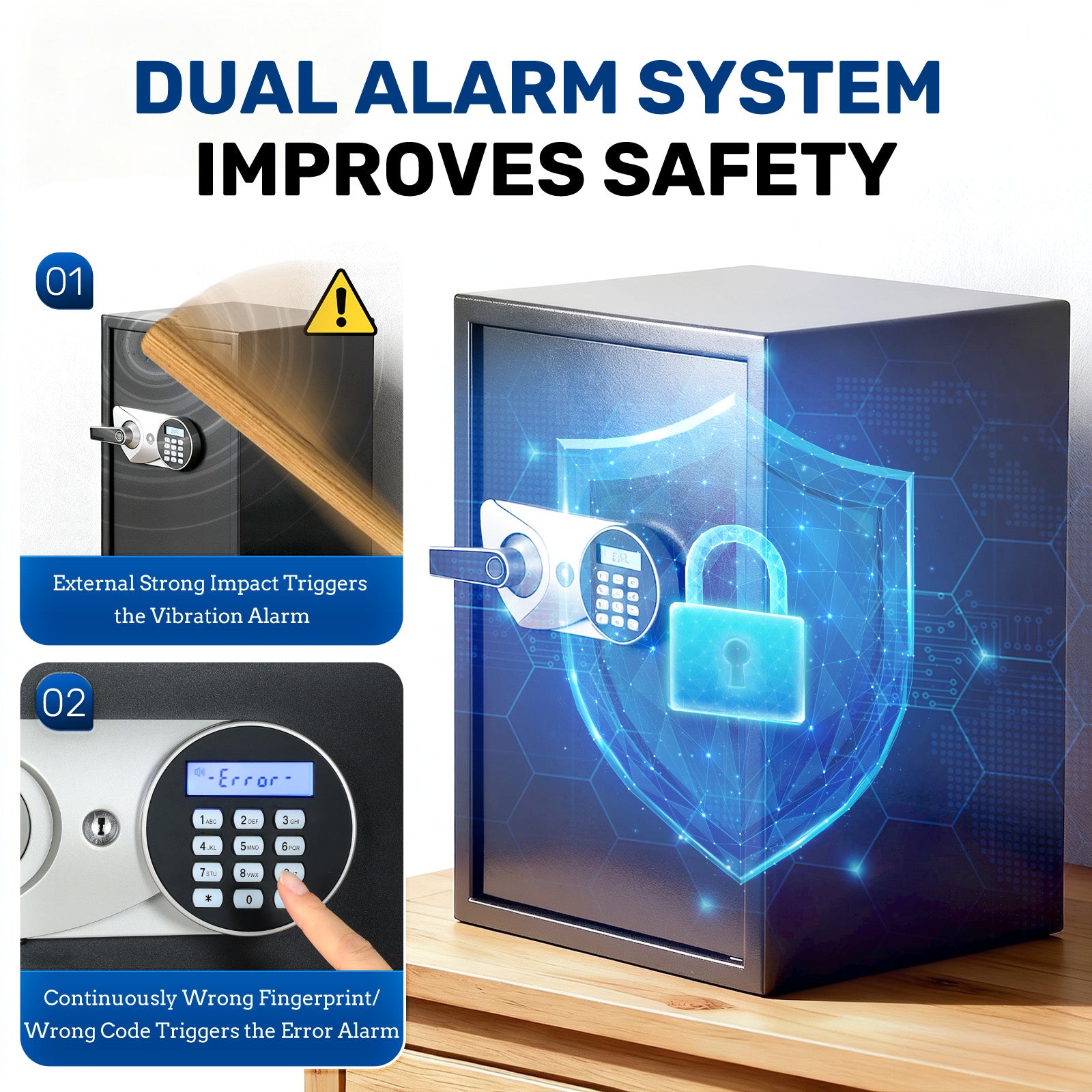 SF0606 Home Safe, 2.2 Cu Ft Fingerprint Lock Box - Blacksmith