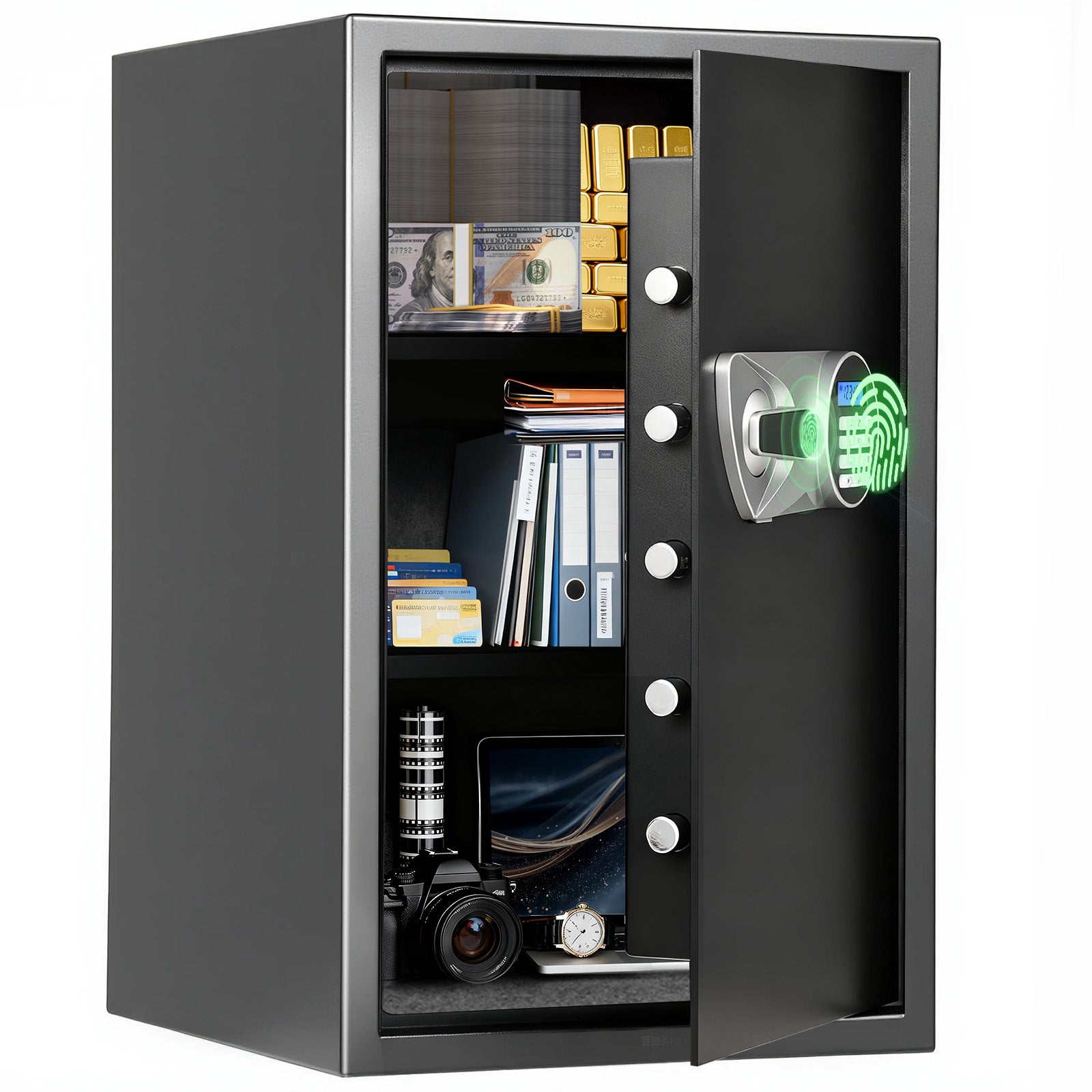 SF0609 Home Safe, 2.7 Cu Ft Fingerprint Lock Box - Blacksmith