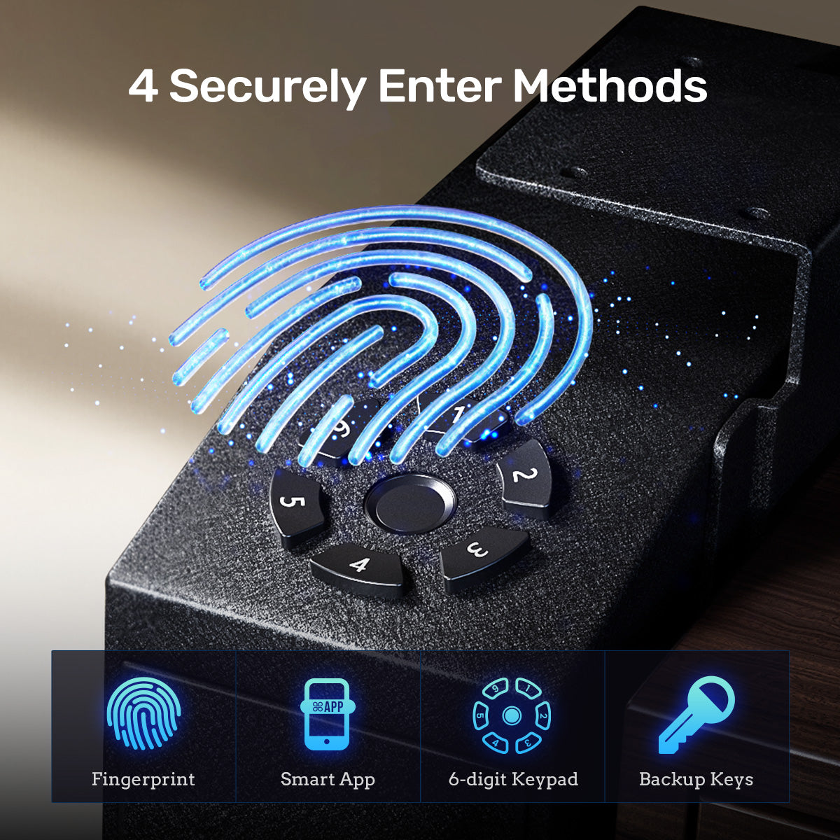 SF0203 Pro Pistol Safe, Slider Fingerprint APP - Blacksmith