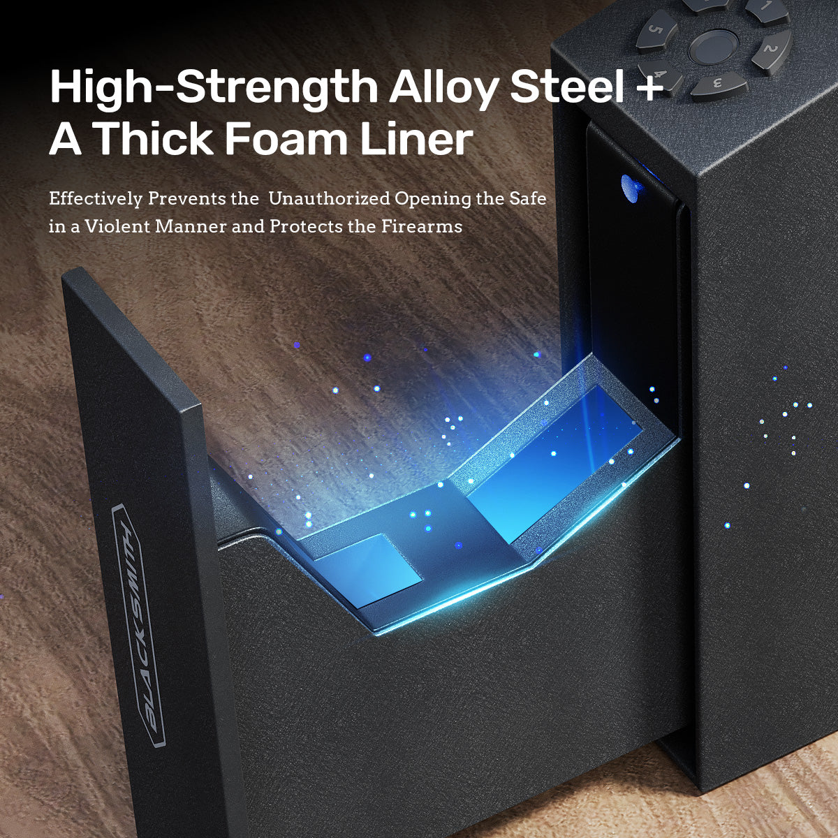 SF0203 Pro Pistol Safe, Slider Fingerprint APP - Blacksmith